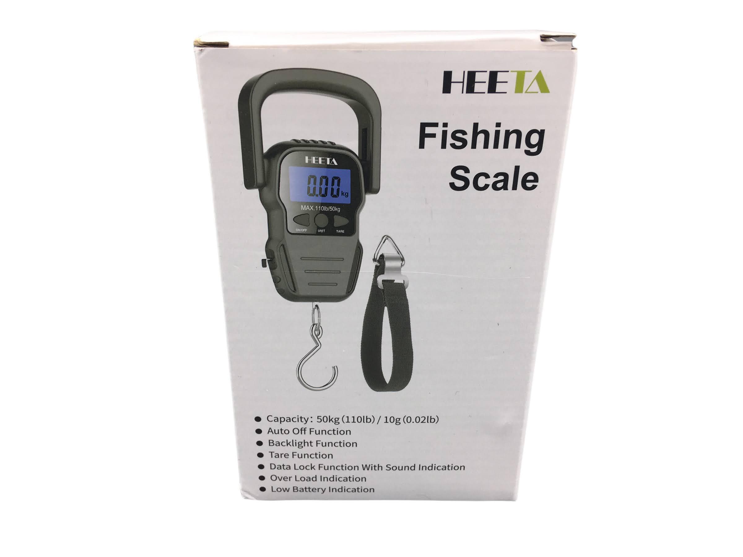 HEETA Black Fish Scale with Backlit LCD Display, Digital Portable ...